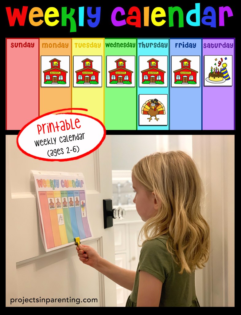 Weekly Calendar | Projects In Parenting