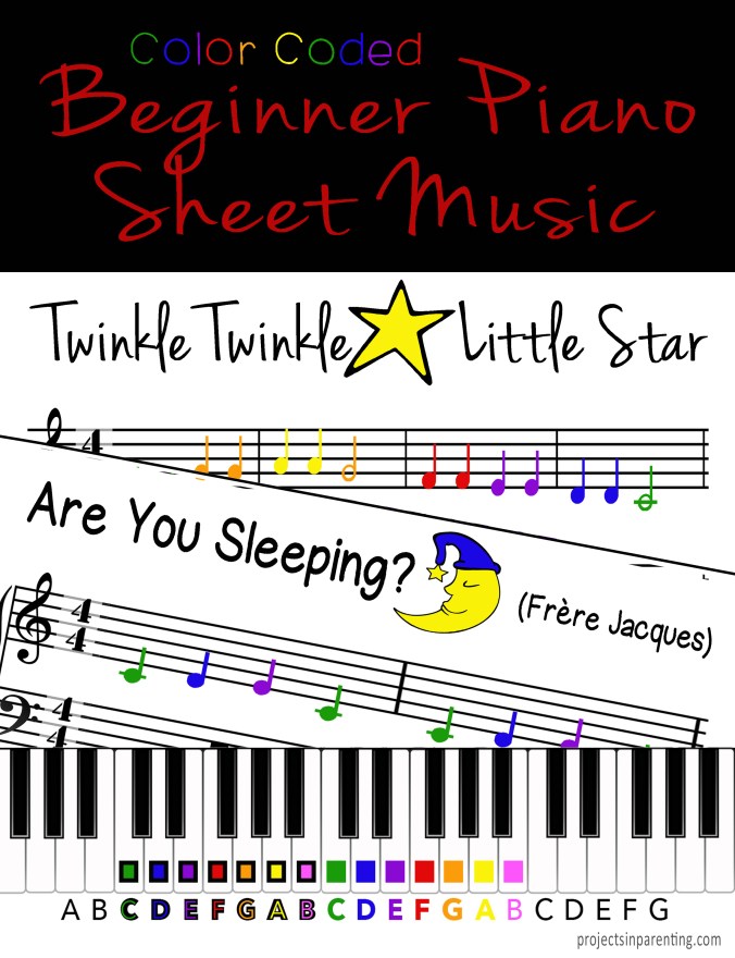 Color-Coded Beginner Piano Music Book | Projects In Parenting