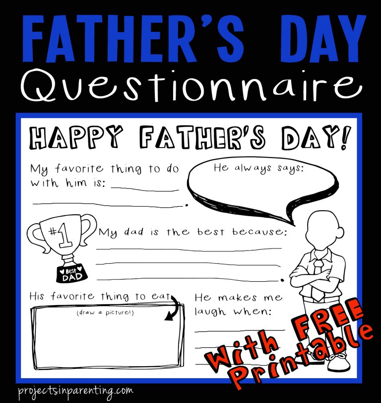 Father’s Day Questionnaire | Projects In Parenting